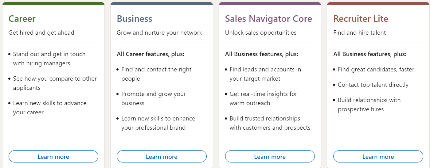 Comparing and Choosing LinkedIn Account Types