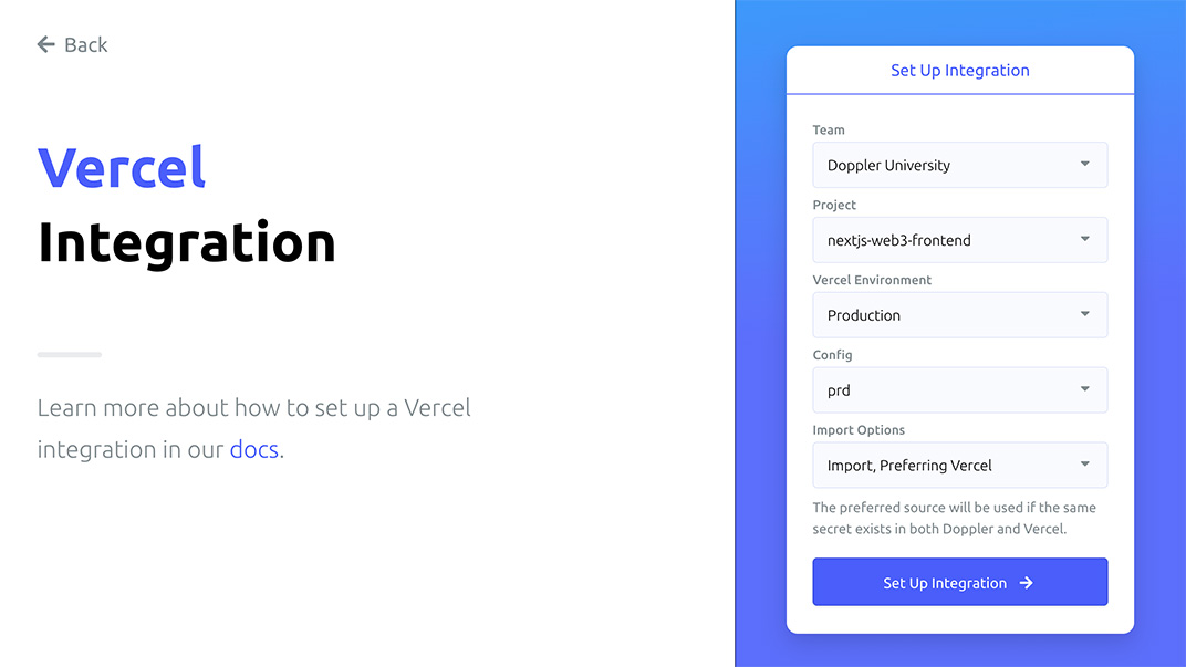 Vercel Integrations | Doppler SecretOps