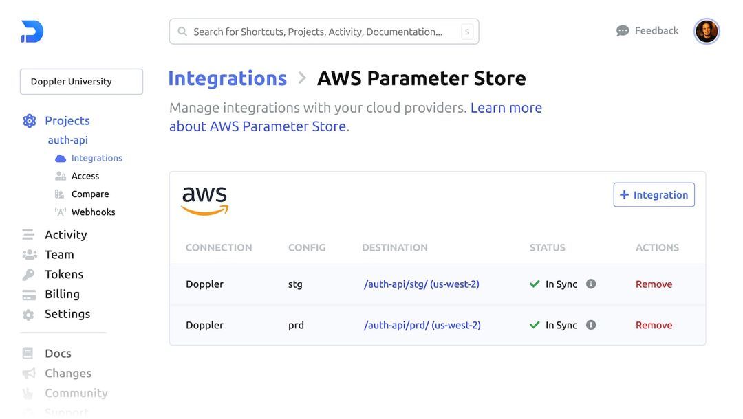 AWS Parameter Store Integrations | Doppler SecretOps
