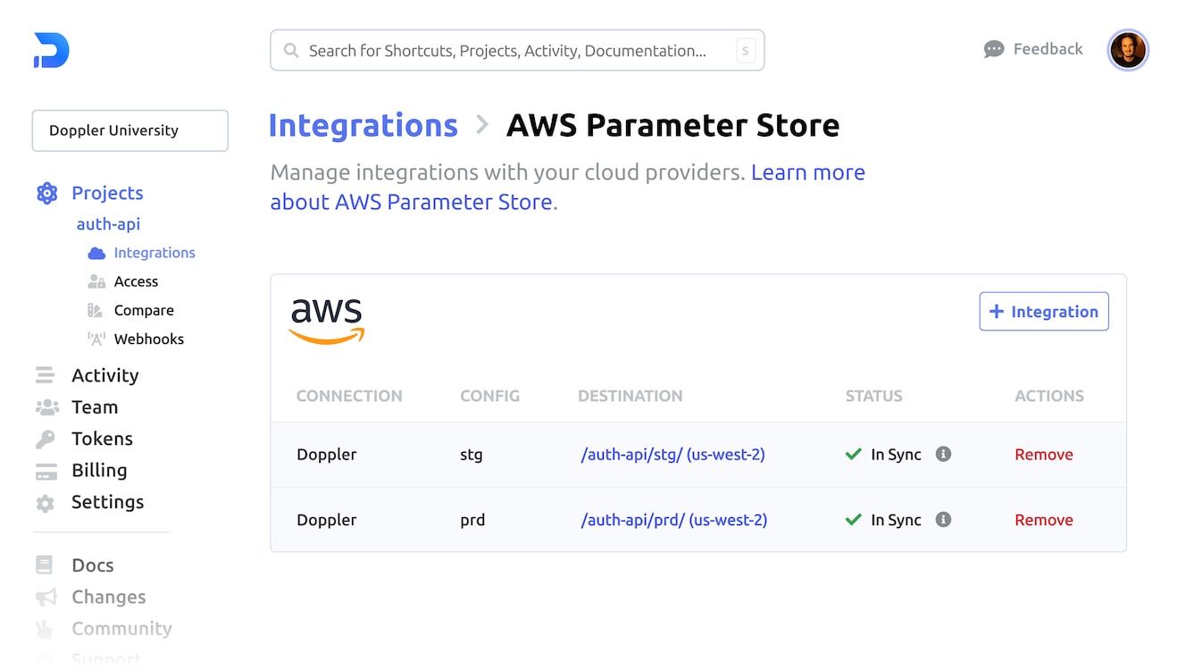 AWS Parameter Store Integrations | Doppler SecretOps