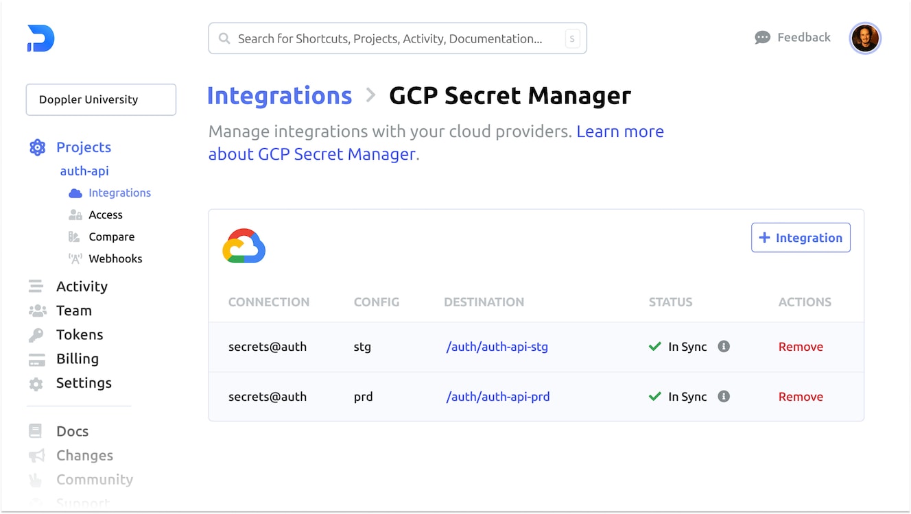 GCP Secret Manager Integrations | Doppler SecretOps