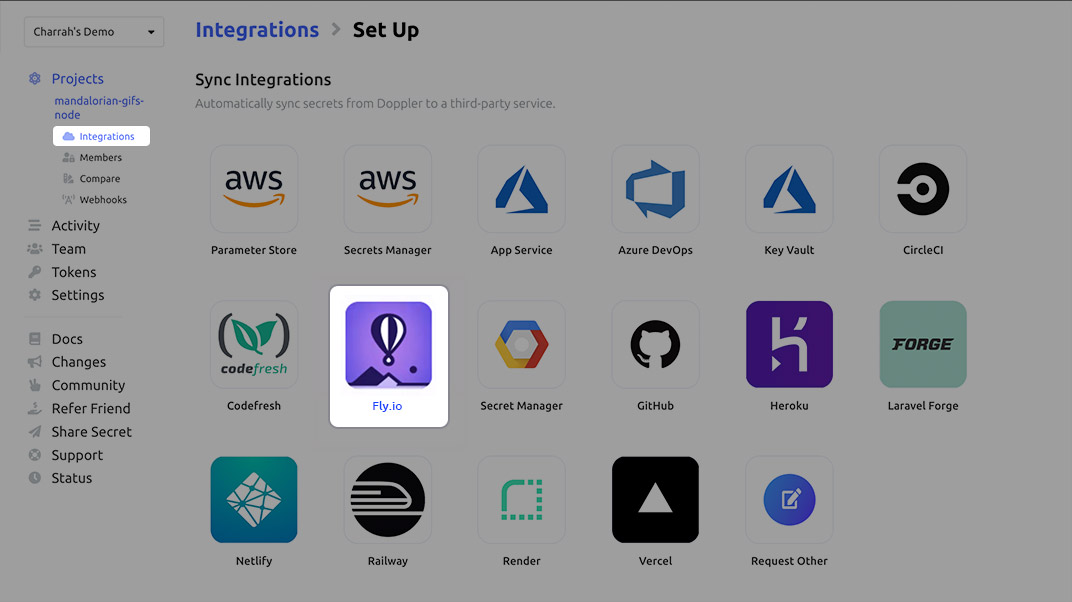Fly.io Integrations | Doppler SecretOps