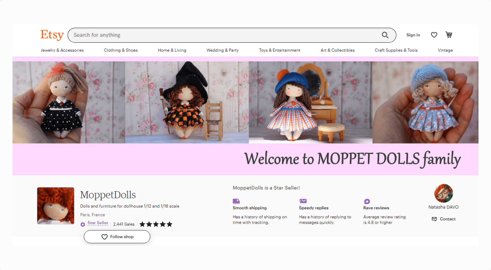 Etsy Seller Interview with Natasha of MoppetDolls