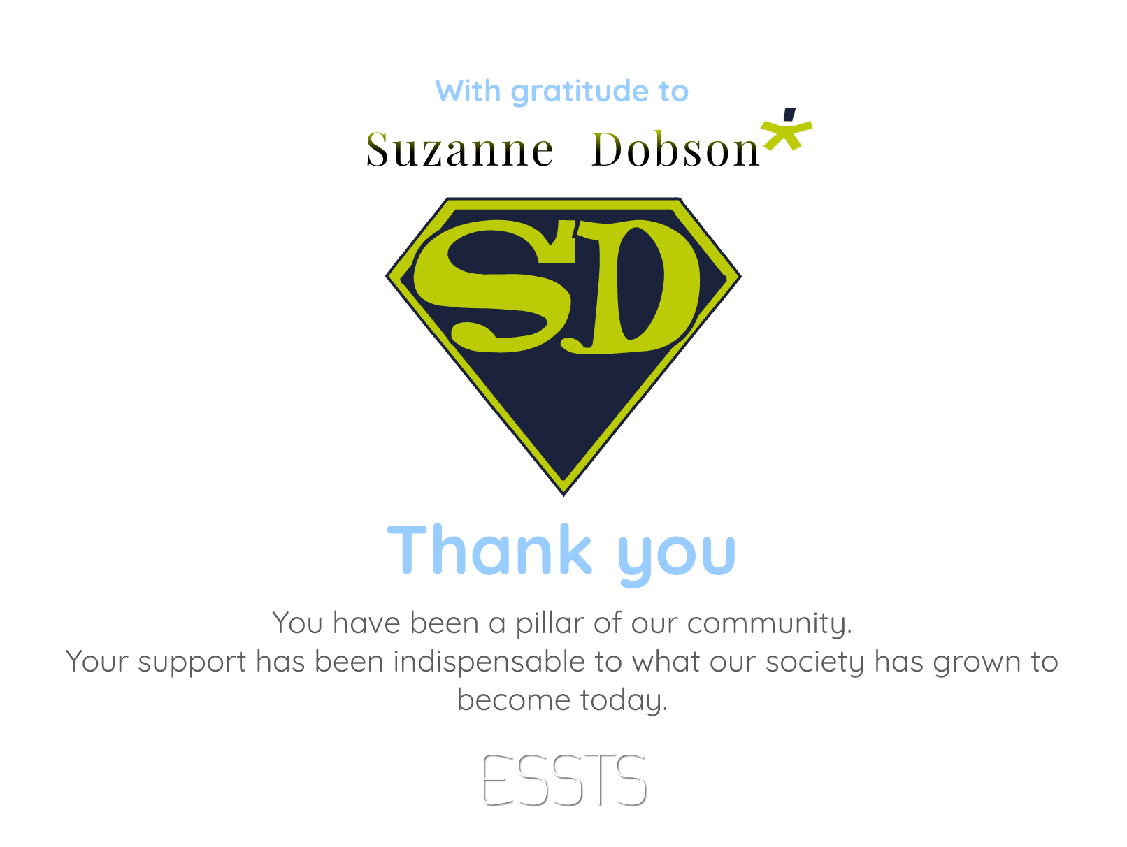 ESSTS | General info: With gratitude to Suzanne Dobson