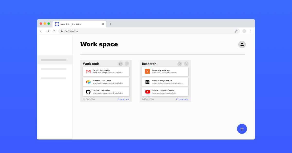 Partizion | Chrome Tab and Session Manager Extension