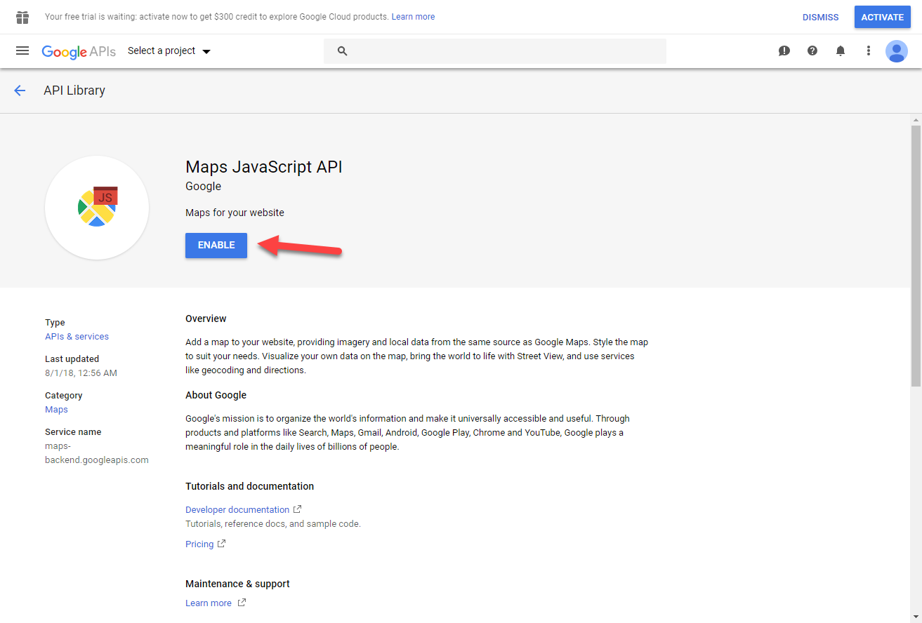 Create Google API Keys for your custom 360 Virtual Tours
