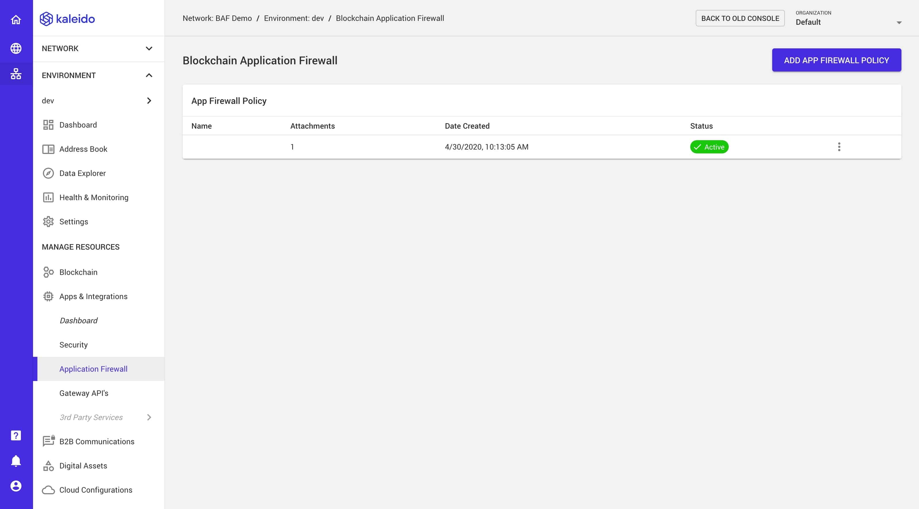 Blockchain Application Firewall - Kaleido