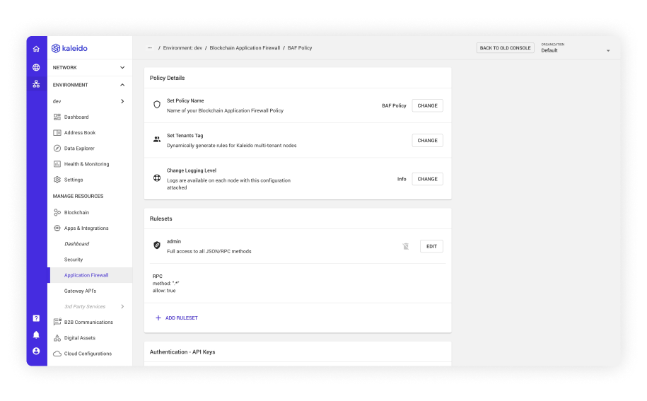 Blockchain Application Firewall - Kaleido