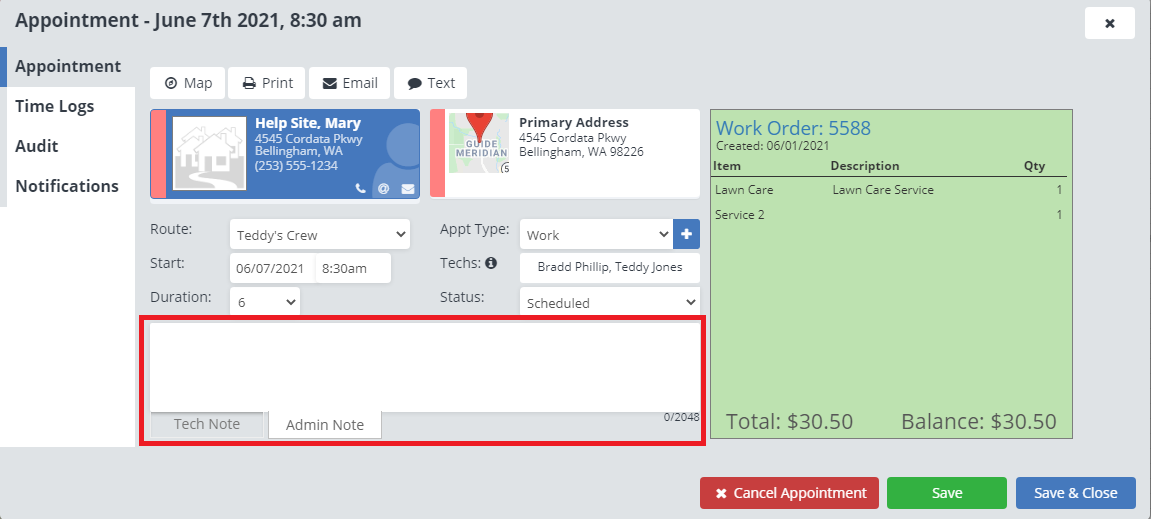 Note Types in ServiceMonster | ServiceMonster Help