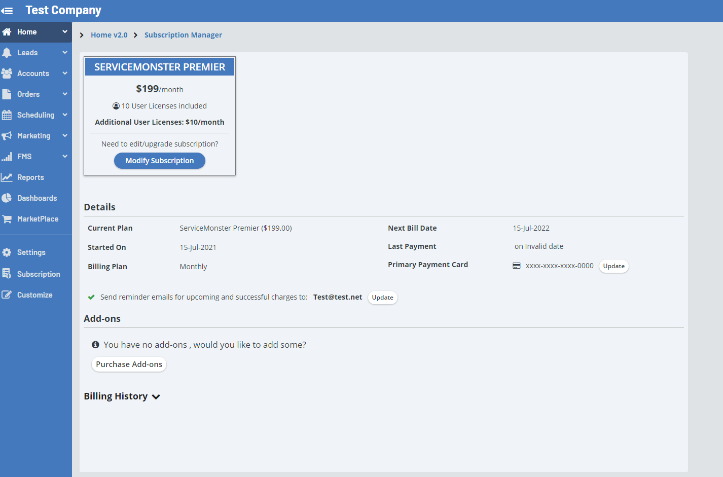 Modifying Your ServiceMonster Subscription | ServiceMonster Help