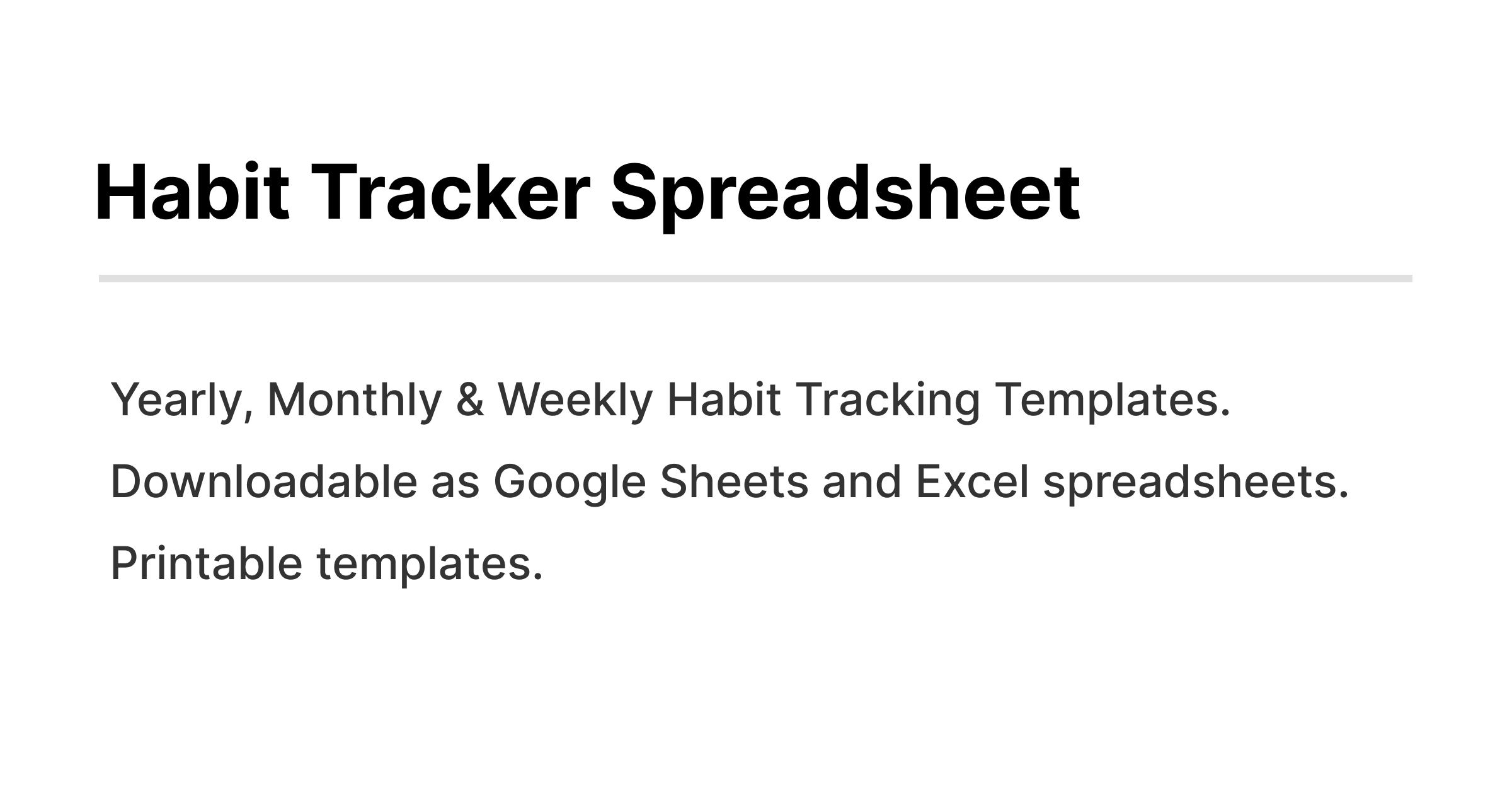 Habit Tracker 2024: Google Sheets Spreadsheet Template