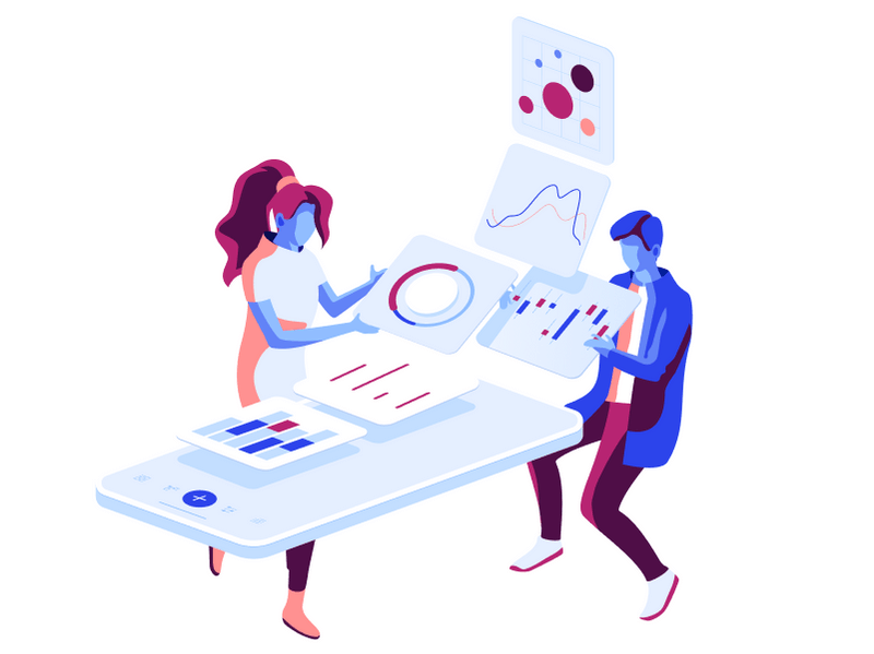 Simply data: isometric illustrations