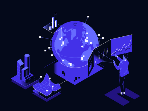Global analytics illustration — Vector design, SVG, PNG