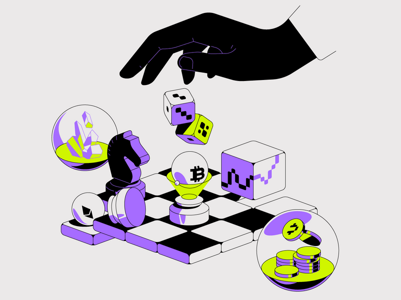 Gamified crypto illustration — Vector design, SVG, PNG