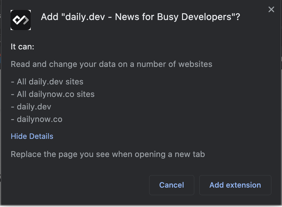 Permissions Explained | daily.dev browser extension