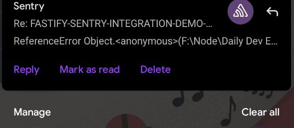 Error logging with Sentry on Fastify