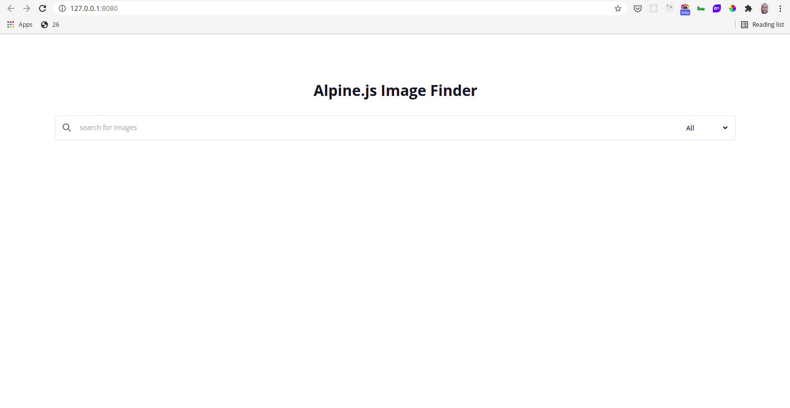 Building an image searching app using Alpine and Tailwind CSS