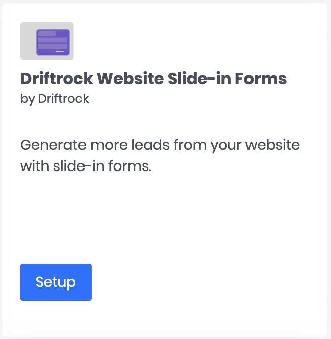 Driftrock Website Slide-In Form Guide
