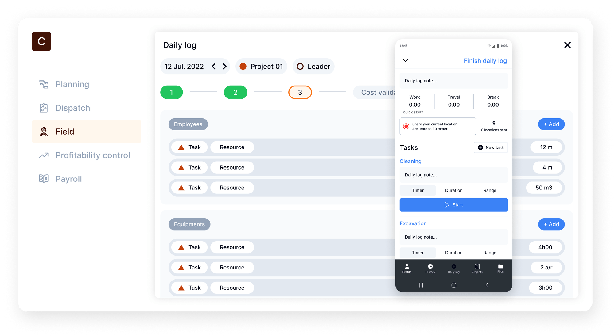 Construction management software for heavy civil contractors