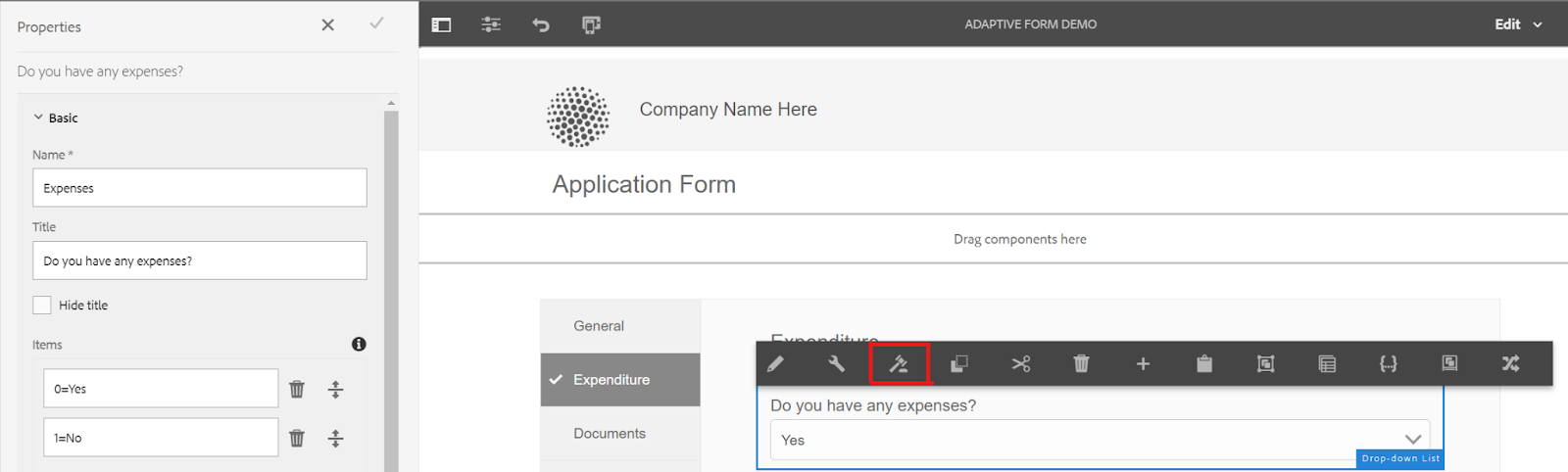 How to create an AEM adaptive form