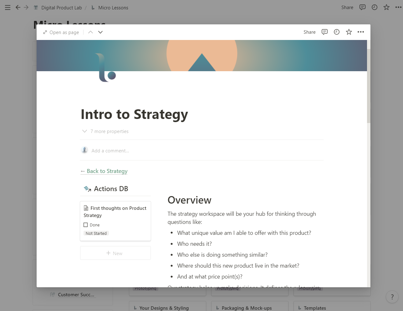 Digital Product Lab | Build your first digital product in Notion