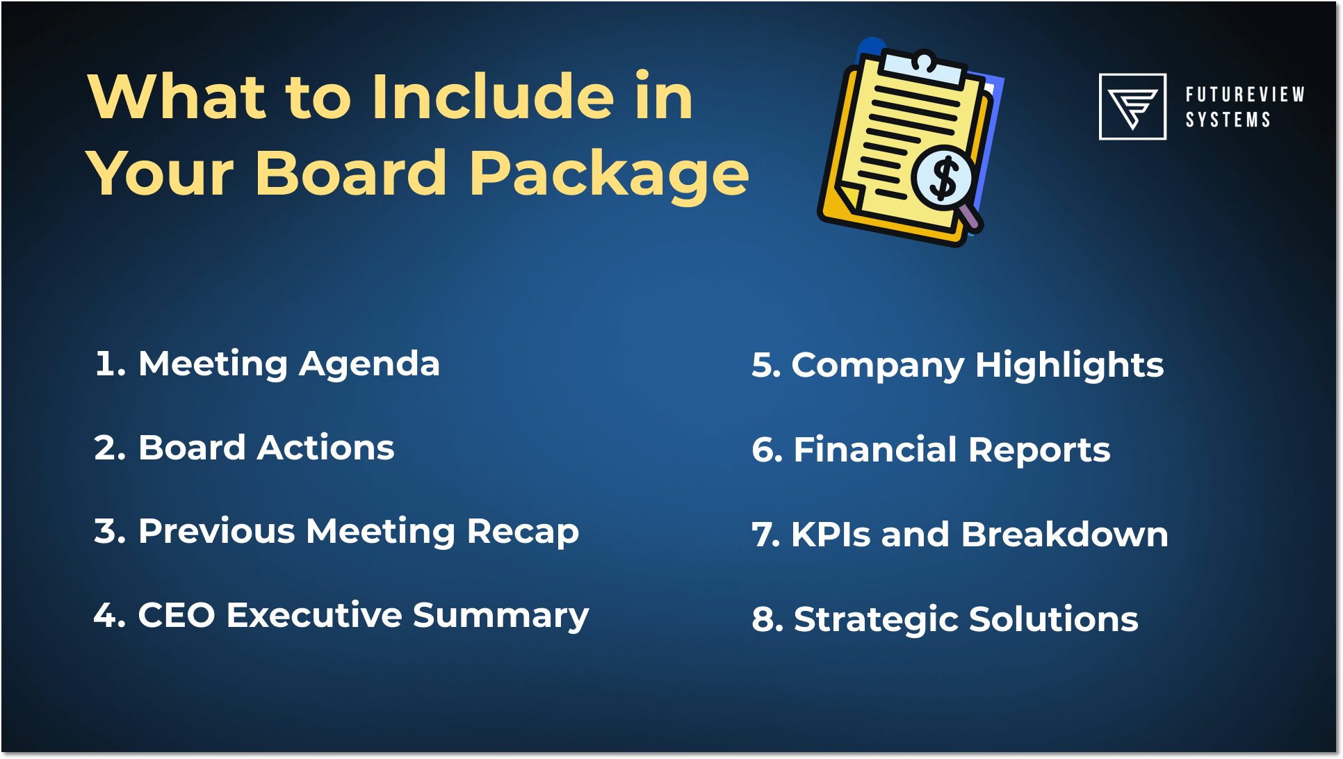 8 Things to Include in Your Board Report Package
