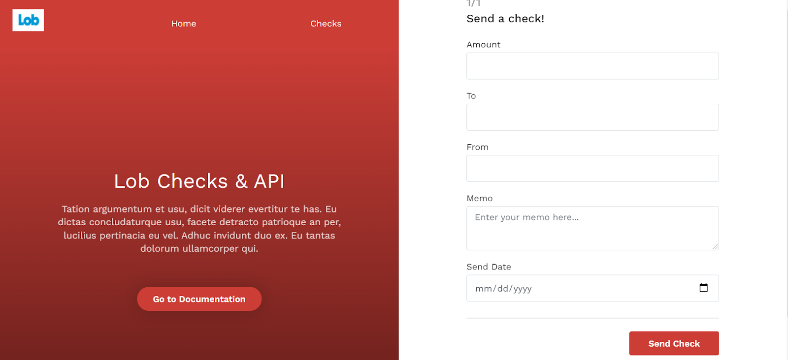Create and send physical checks