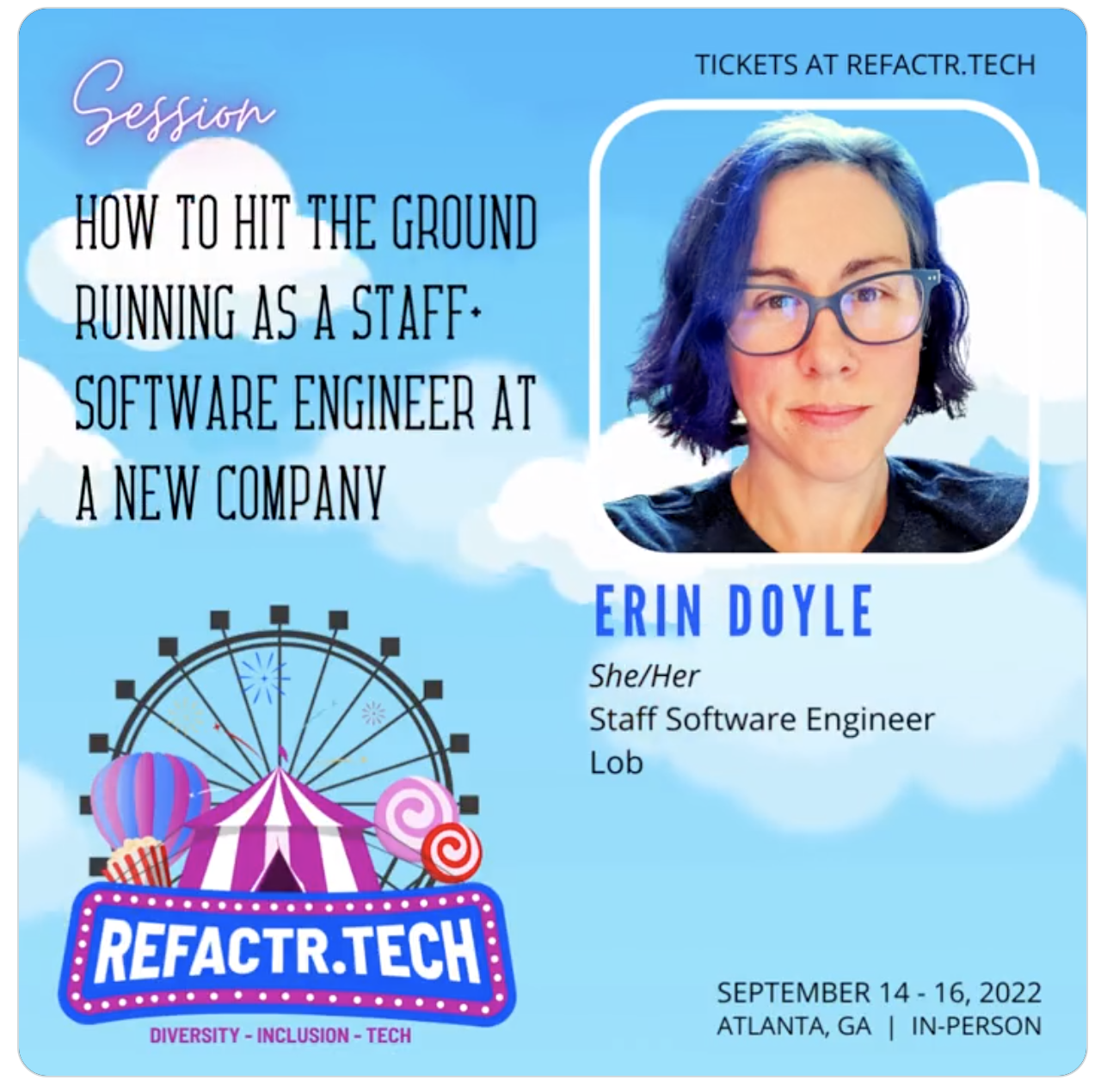Lob Staff Engineer, Erin Doyle to speak at REFACTR.TECH