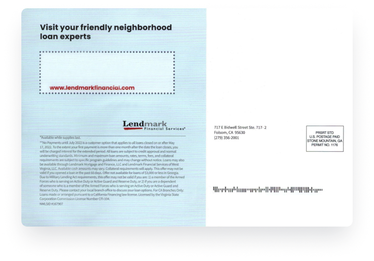 Lendmark Financial Services, Best Direct Mail Campaigns - Lob