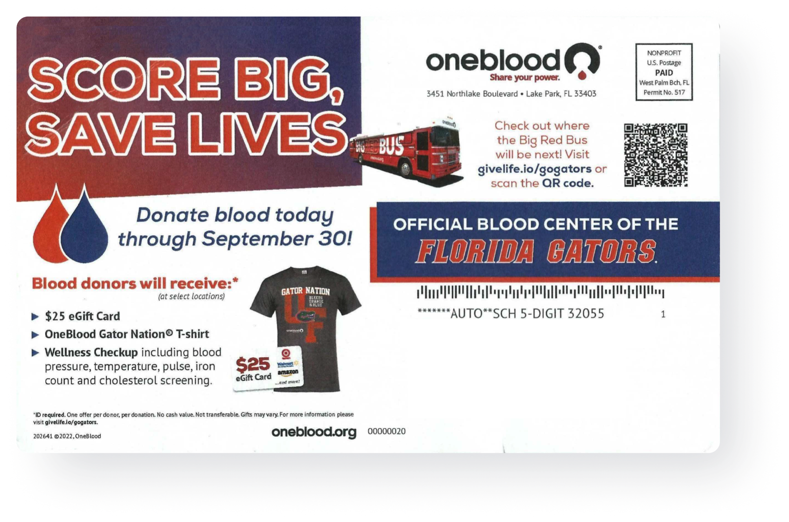 OneBlood , Best Direct Mail Campaigns - Lob