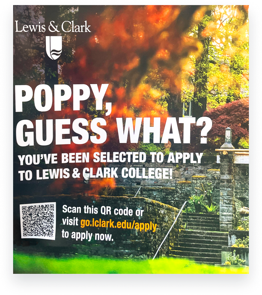 Lewis & Clark College, Best Direct Mail Campaigns - Lob