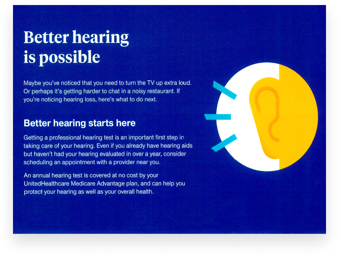 UnitedHealthcare Hearing, Best Direct Mail Campaigns - Lob