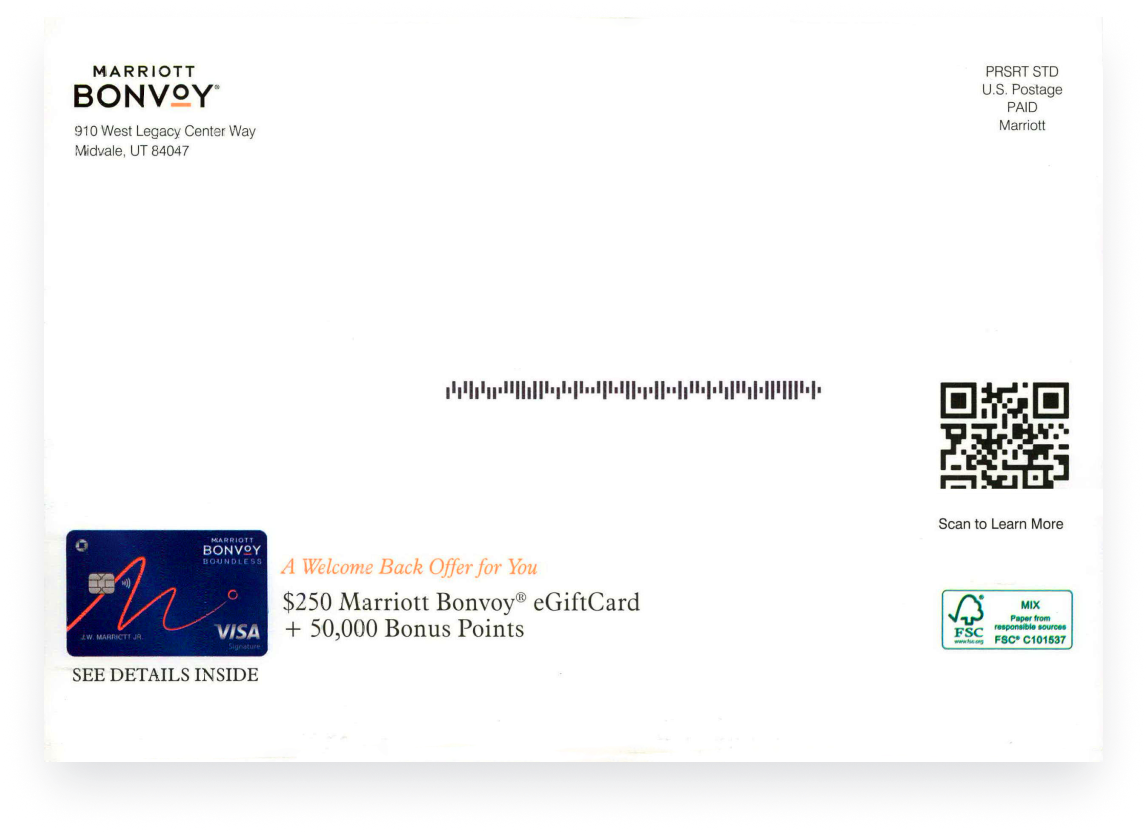 Marriott Bonvoy, Best Direct Mail Campaigns - Lob