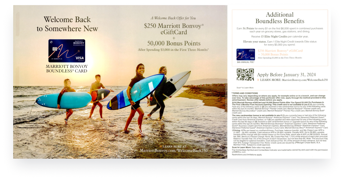 Marriott Bonvoy, Best Direct Mail Campaigns - Lob