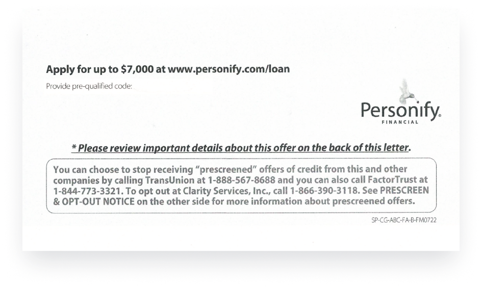 Personify Financial, Best Direct Mail Campaigns - Lob