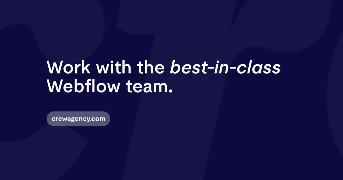 Crew — We're Hiring Design & Webflow Experts