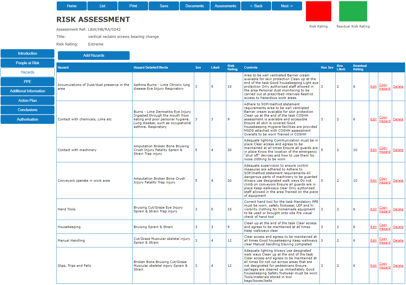 Risk Assessment - H&S Management Module from EOA Systems