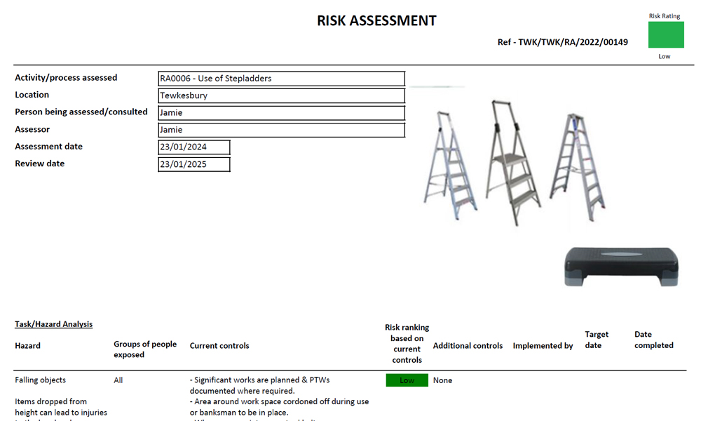 Risk Assessment - H&S Management Module from EOA Systems
