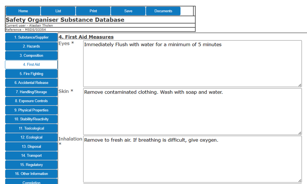 COSHH - H&S Management Module from EOA Systems