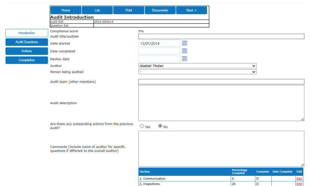 Audit - H&S Management Module from EOA Systems