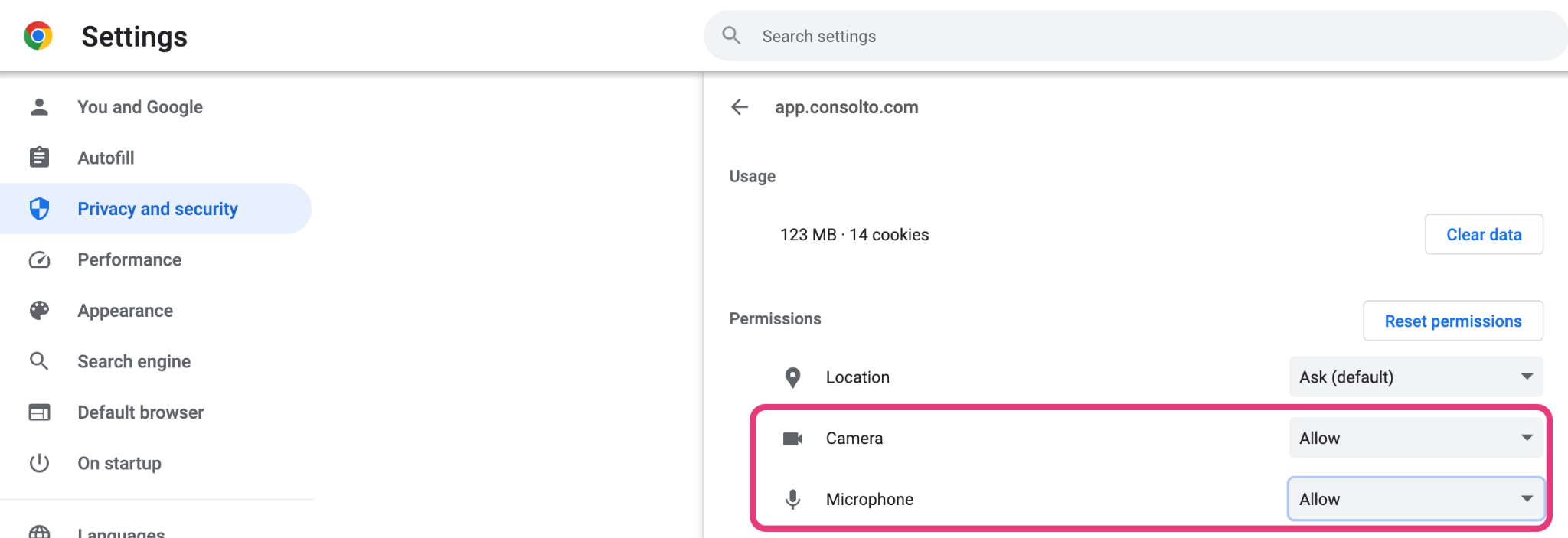 Consolto how-to:How to Grant Camera and Microphone Permissions for ...