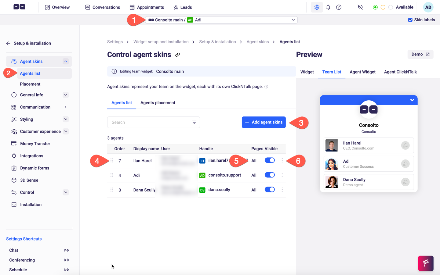 Consolto how-to:Setup your agents' widget and ClickNTalk page