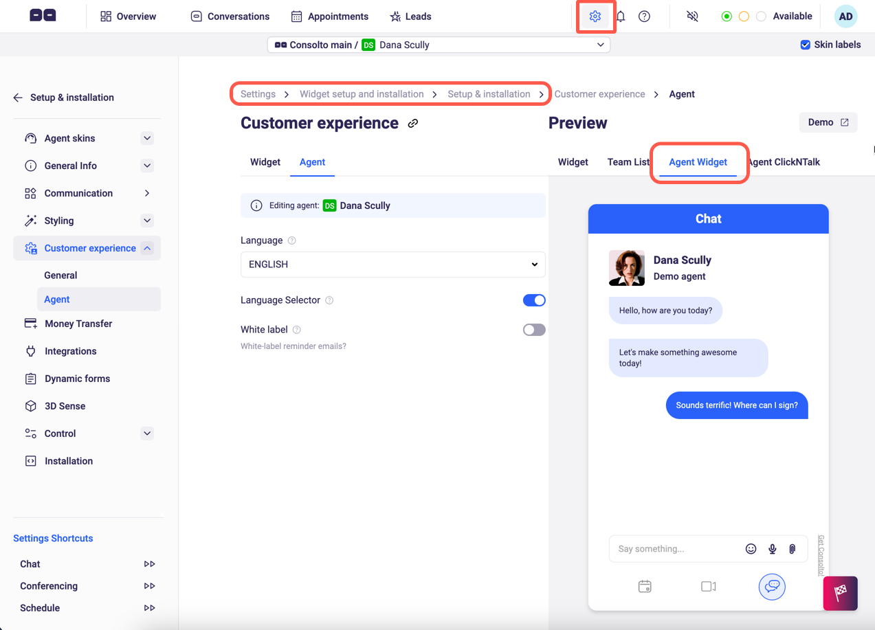 Consolto how-to:Setup your agents' widget and ClickNTalk page