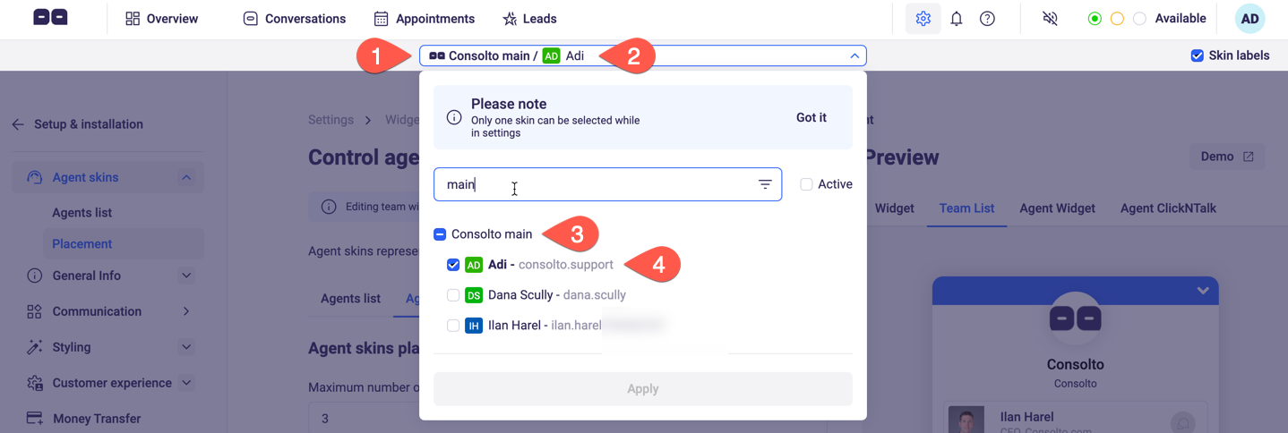 Consolto how-to:Setup your agents' widget and ClickNTalk page