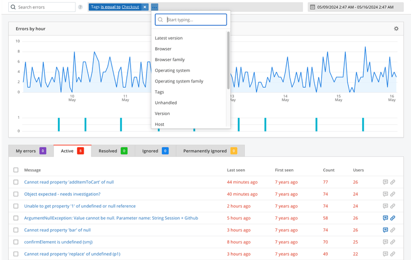 Raygun - Error Tracking & Crash Reporting Software