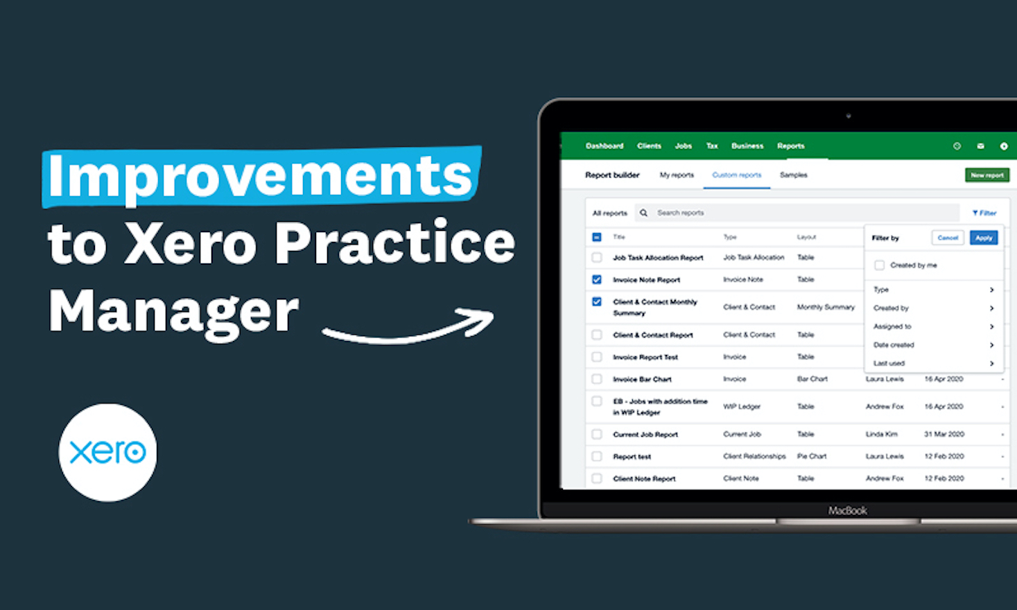 Improvements to Xero Practice Manager: Report builder and navigation ...