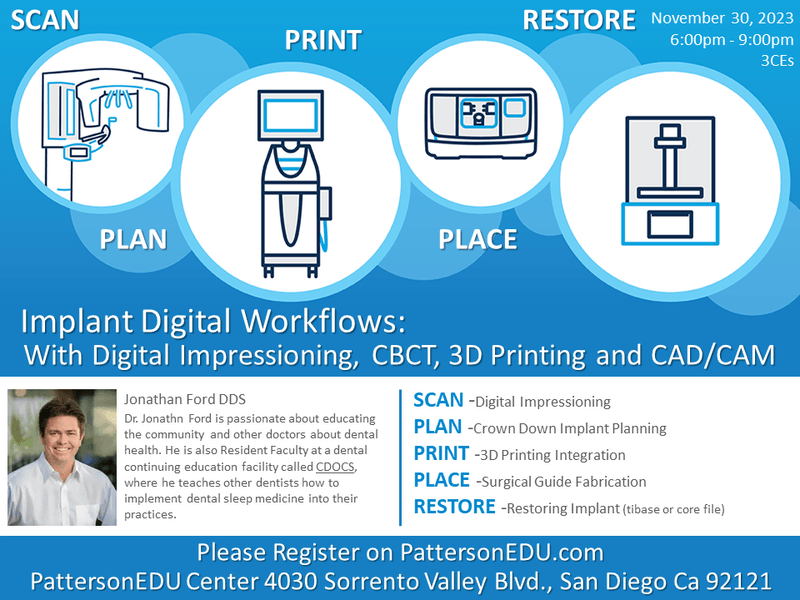 Implant Digital Workflows: Scan Plan Print Place Restore | PattersonEDU