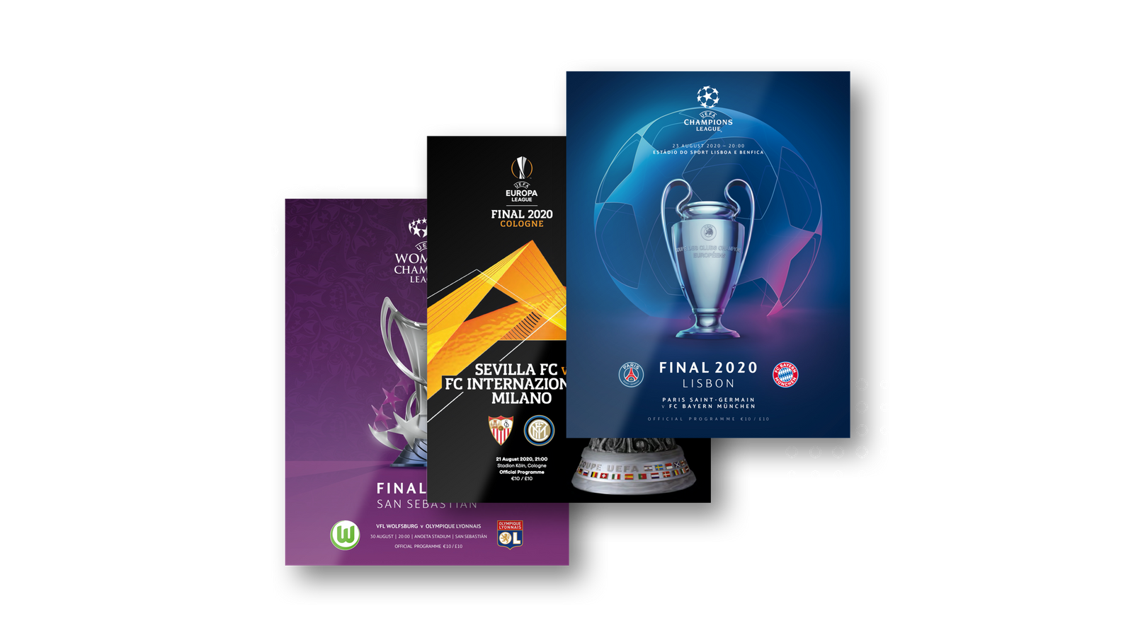 2020 Official UEFA Finals Programmes x3 | European nights