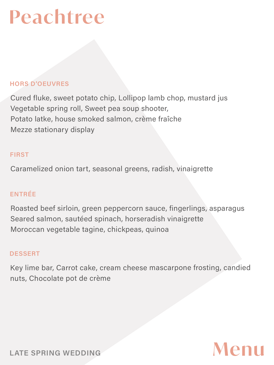 Menus — Peachtree Catering and Events