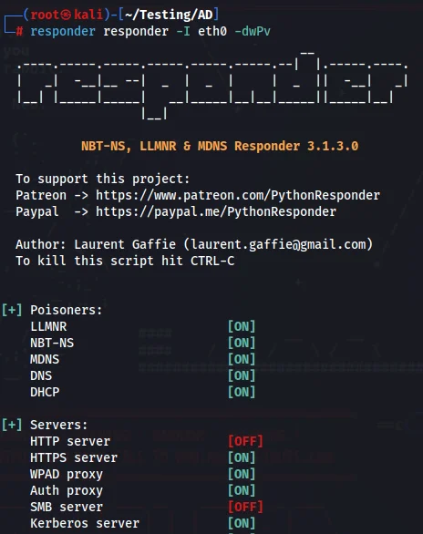 Demonstration of an SMB relay attack on Active Directory